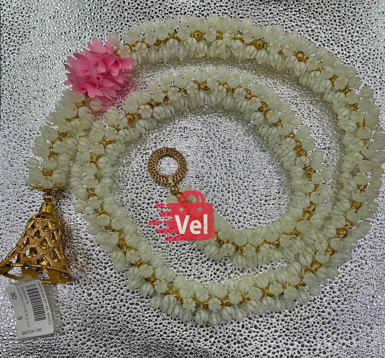 Plastic Flower Garland 4 Feet Long Decorative Mala for Festivals, Puja